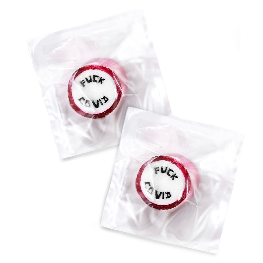 Individually packaged personalised rock candy – Brand Candy